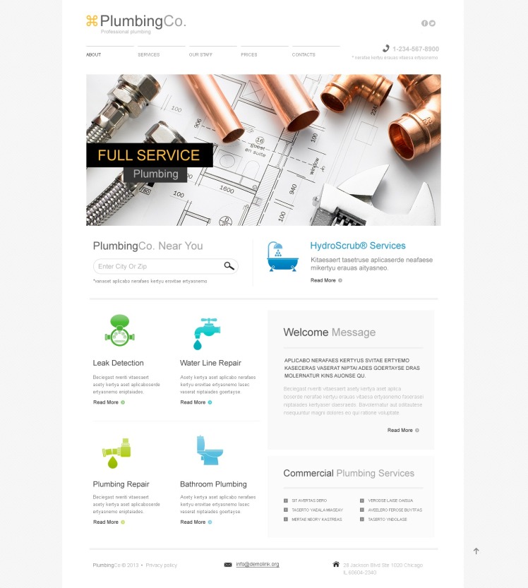 Plumbing Responsive Website Template #45031
