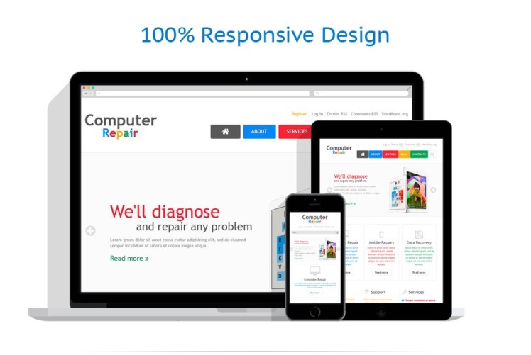 Computer Repair Company WordPress Theme #45175