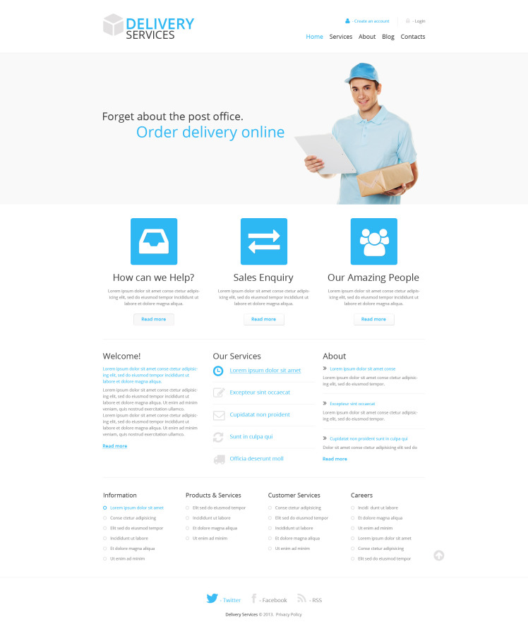 Delivery Services Responsive Website Template #45318