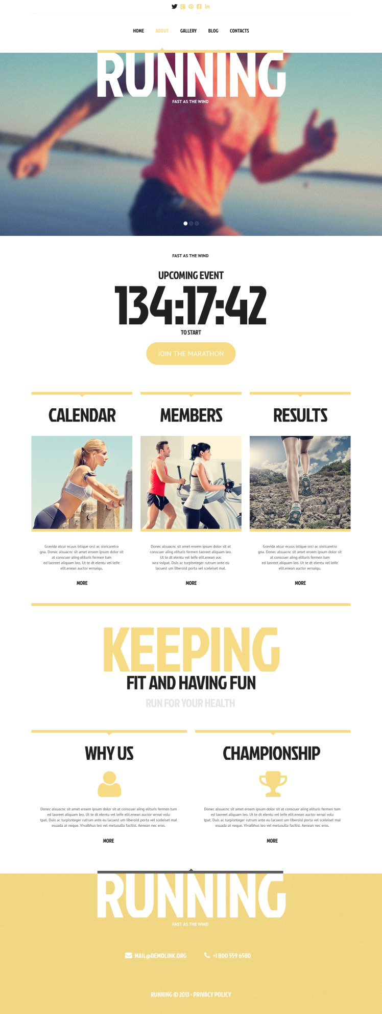 Running Responsive Website Template #45416
