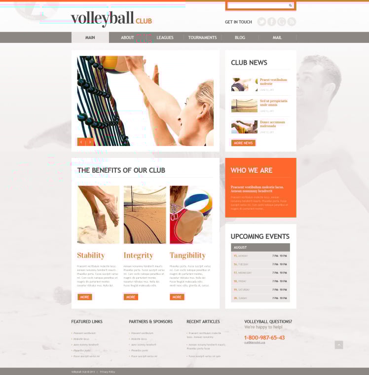 Happy Volleyball WordPress Theme #45539