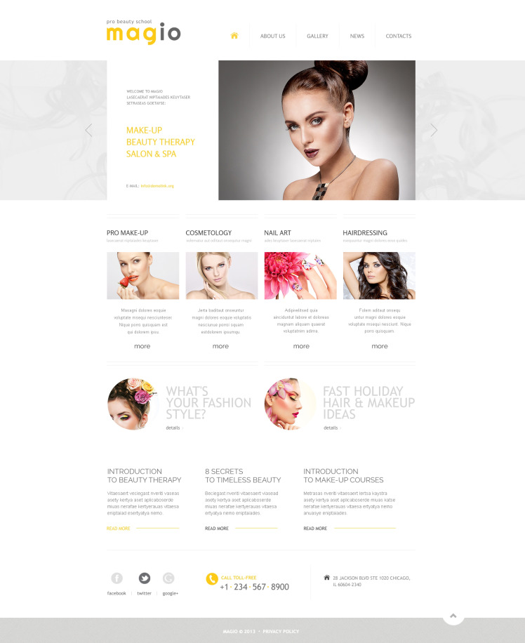 Beauty Salon Responsive Website Template #45733