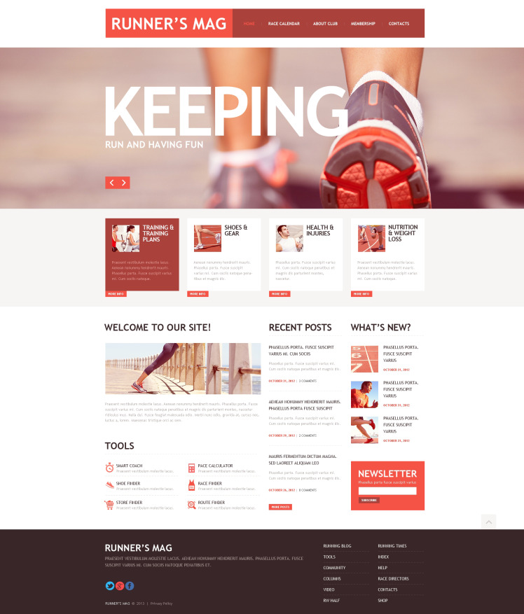 Running Responsive Website Template #45760