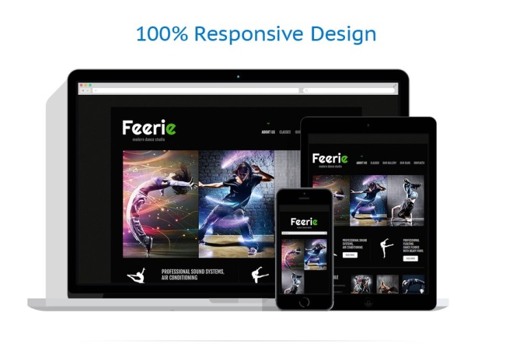 Dance Studio Responsive WordPress Theme #45888