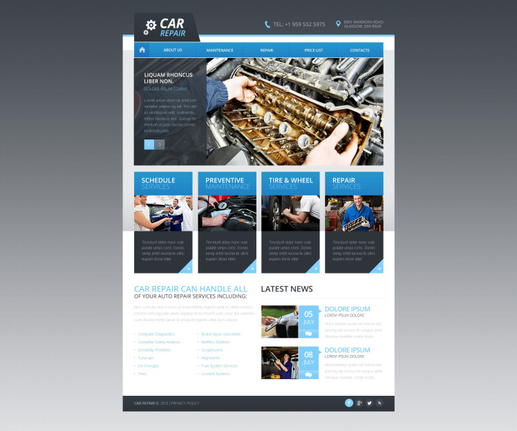 Car Repair Responsive Website Template #46200