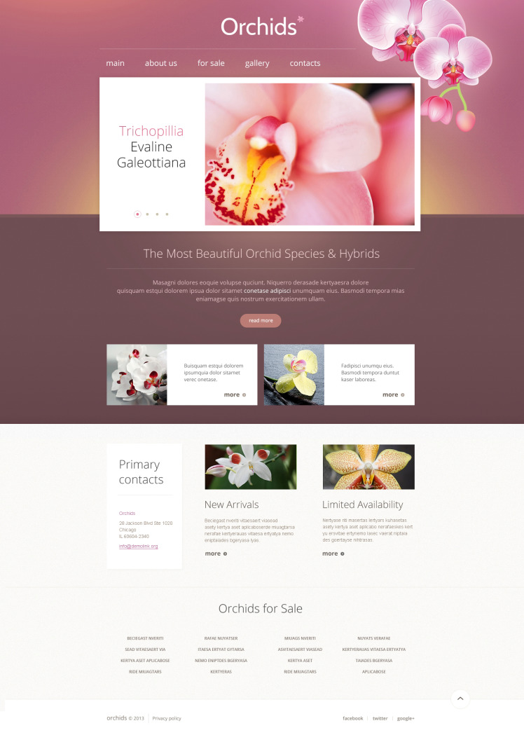Flowers Responsive Website Template #46439