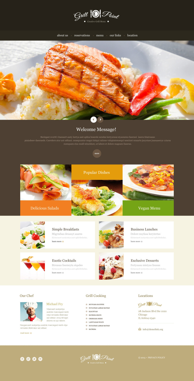 BBQ Restaurant Responsive Website Template #46543