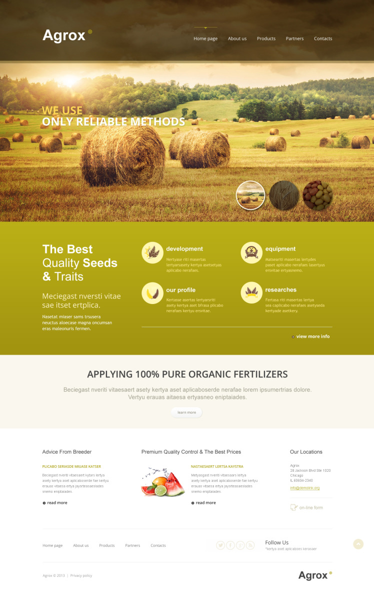 Farm Responsive Website Template #46511