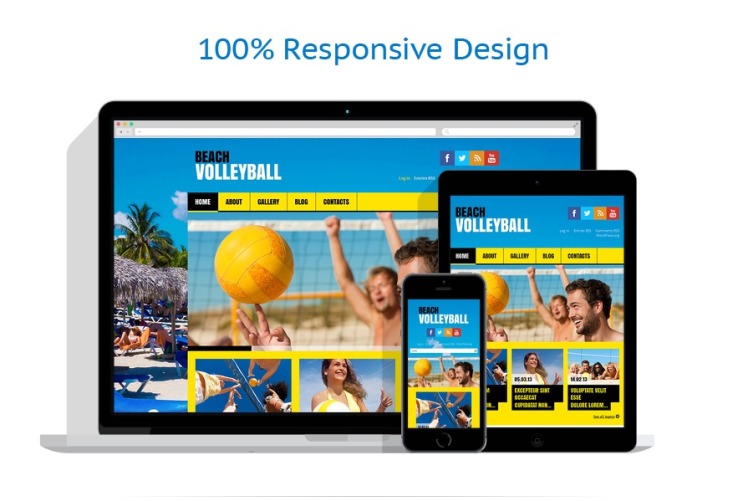 Flat Volleyball WordPress Theme #46547