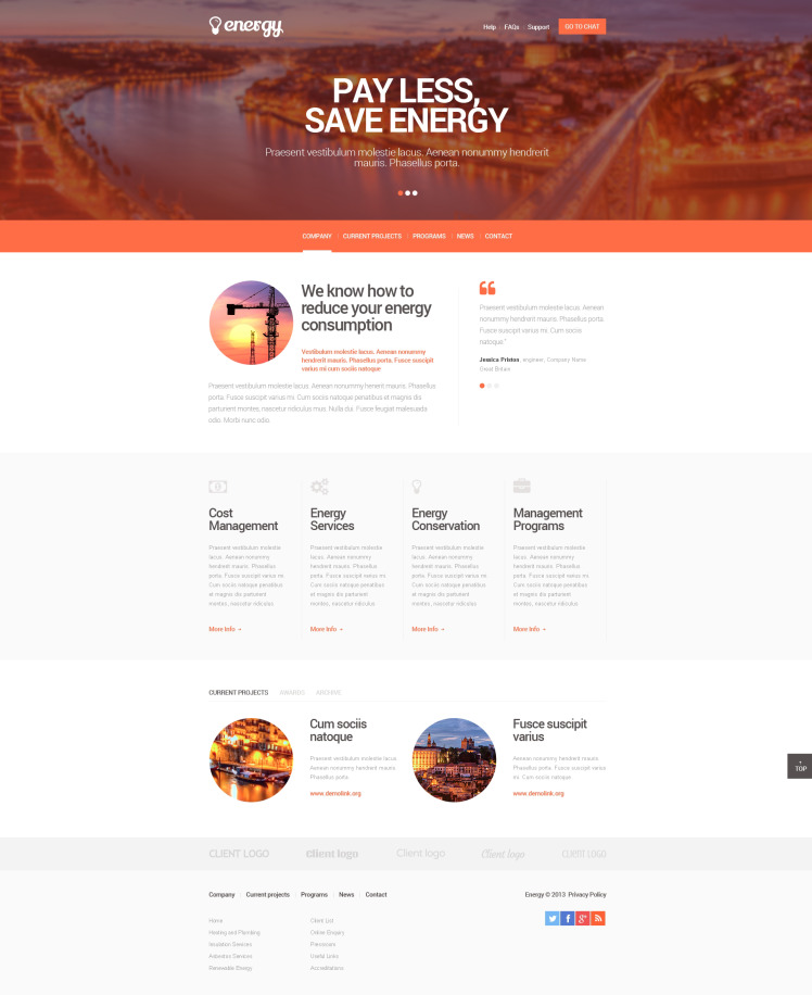 Lighting & Electricity Responsive Website Template #46533