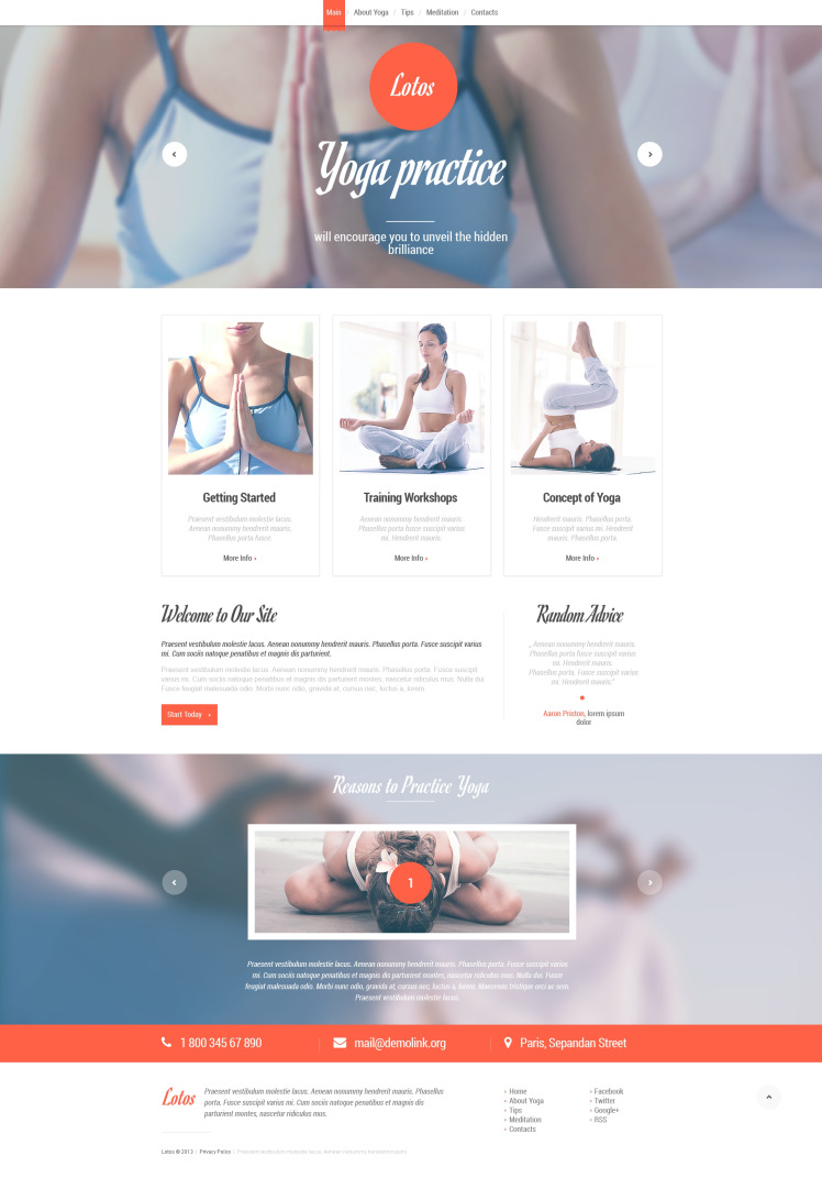 Yoga Responsive Website Template #46828