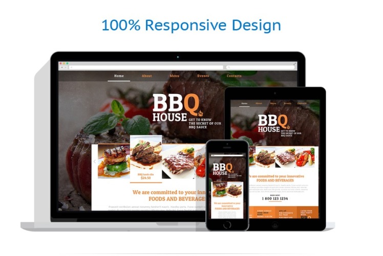BBQ Restaurant Responsive Website Template #46913