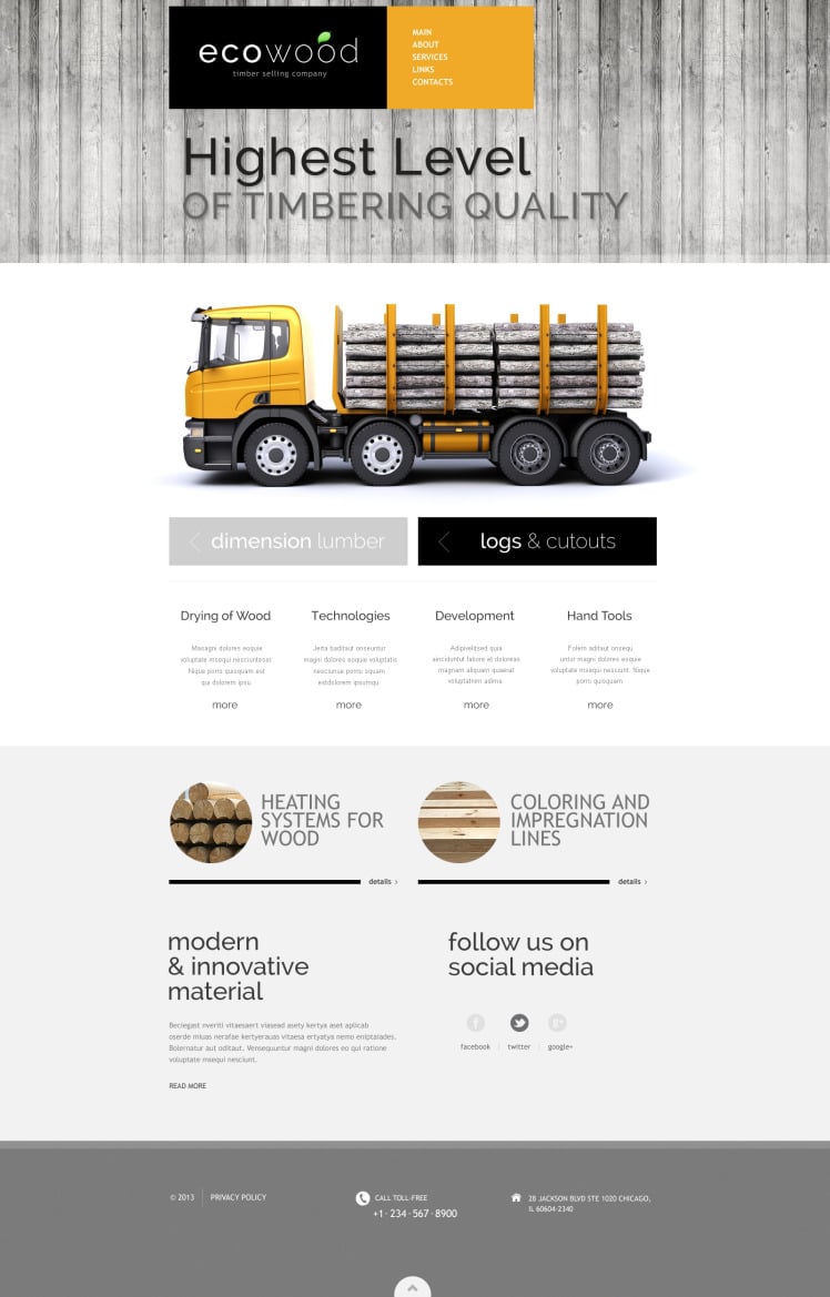 Timber Responsive Website Template #46912