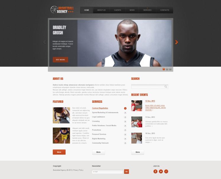 Basketball Responsive Website Template #47282