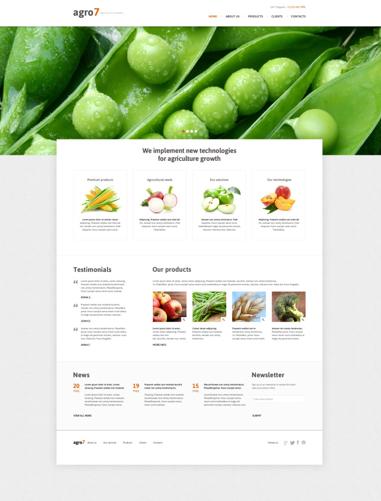 Farm Responsive Website Template #47305