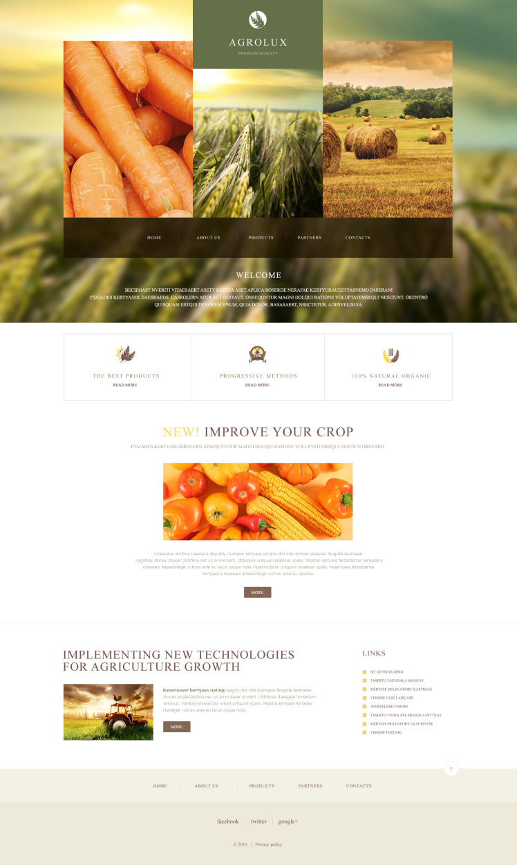 Farm Responsive Website Template #47428