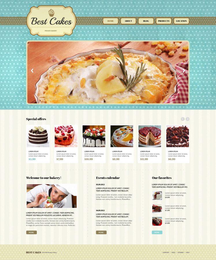 Bakery Responsive Website Template #47639