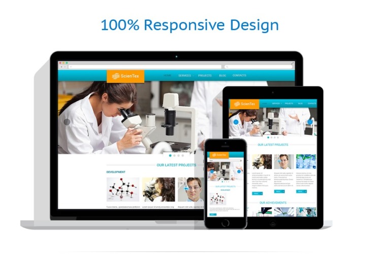 Science Lab Responsive Website Template #47685