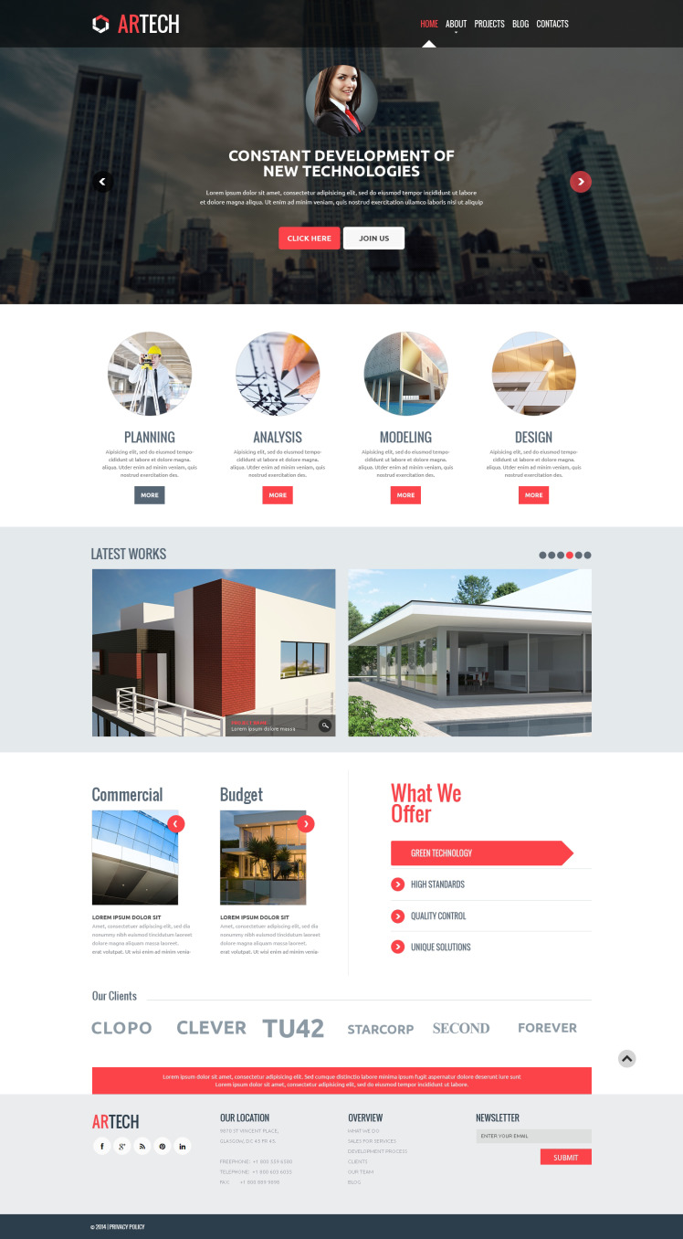 Construction Company Responsive Website Template #47767