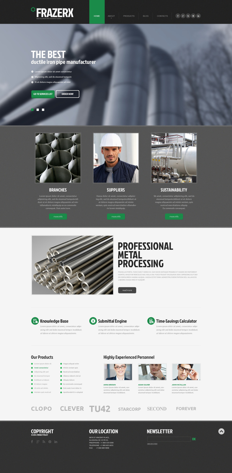 Industrial Responsive Website Template #47764