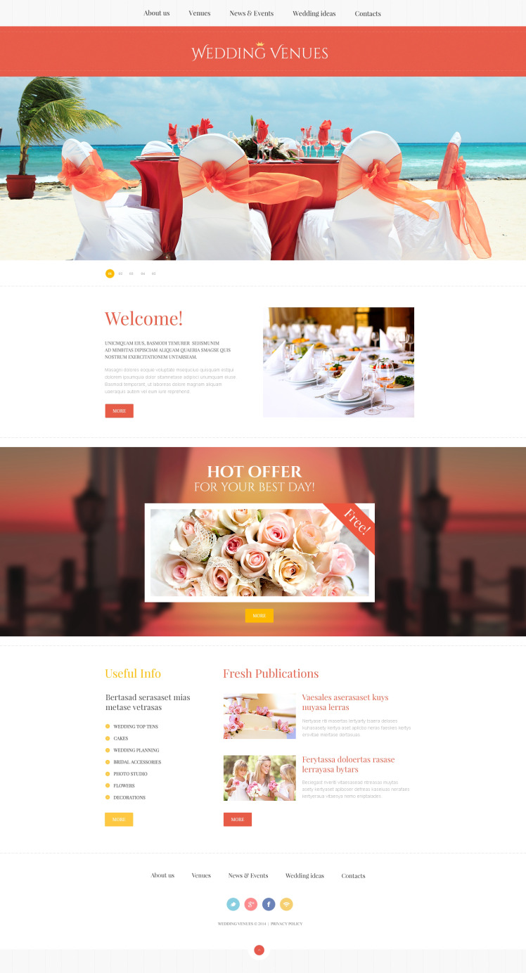 Wedding Planner Responsive Website Template #47801