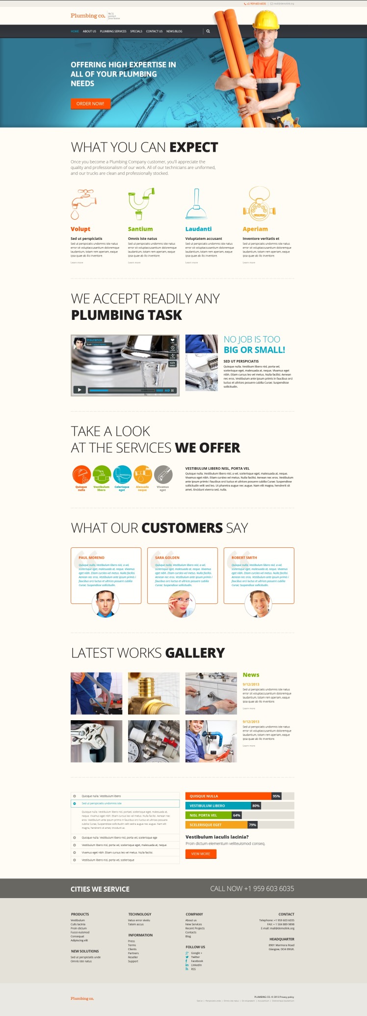 Plumbing Services WordPress Theme #47996