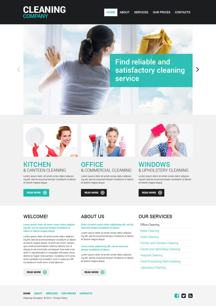 Cleaning Responsive Website Template #48107