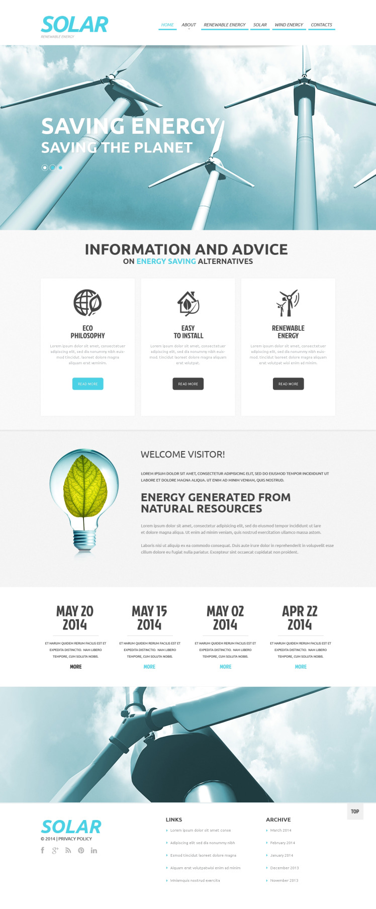 Solar Energy Responsive Website Template #48320