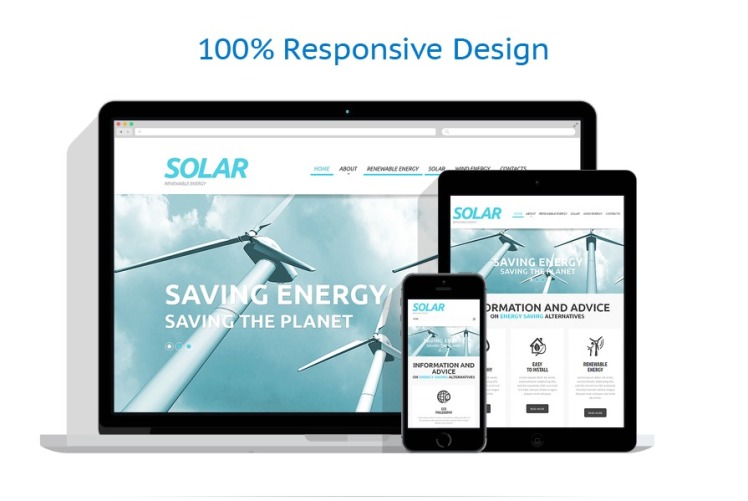 Solar Energy Responsive Website Template #48320