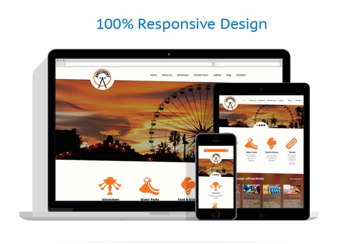 Amusement Park Responsive Website Template #48481