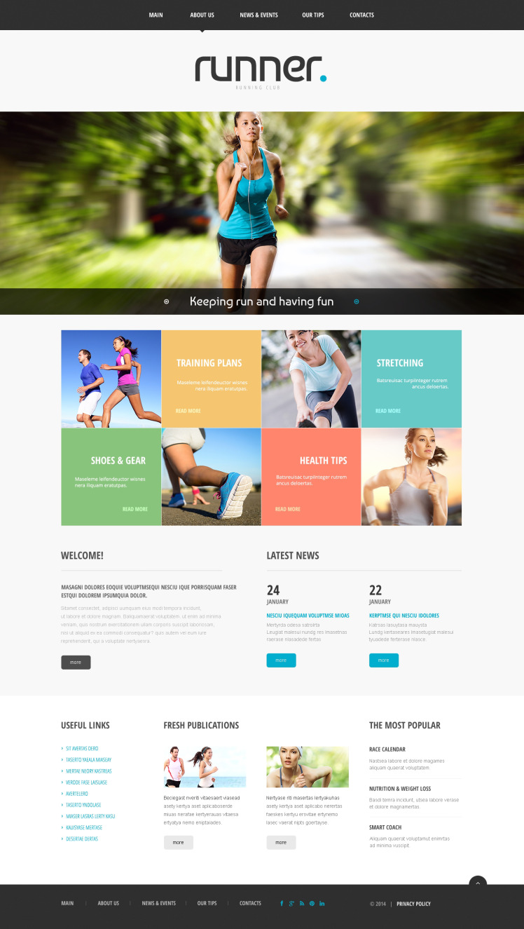 Running Responsive Website Template #48625