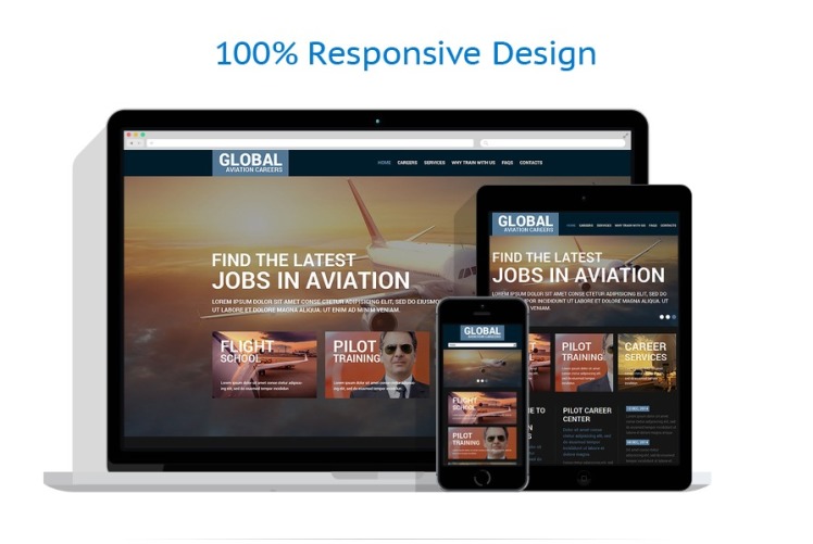 Private Airline Responsive Website Template #48749