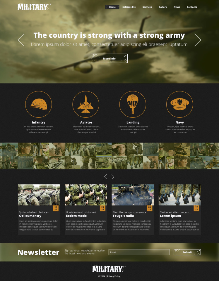 Army Responsive Website Template #48911