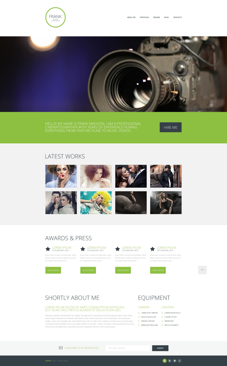 Photographer Portfolio Responsive Website Template #49052