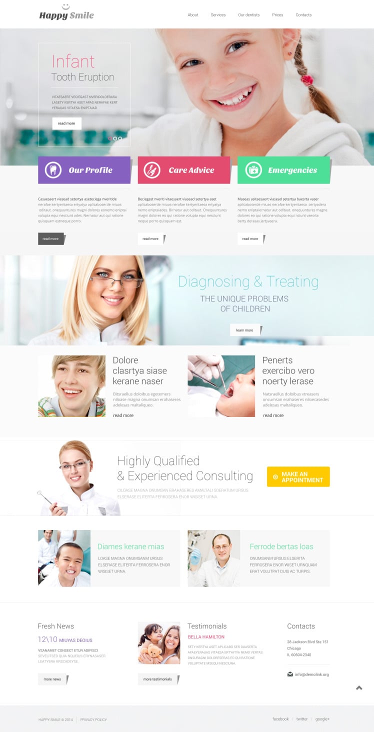 Dentistry Responsive Website Template #49114
