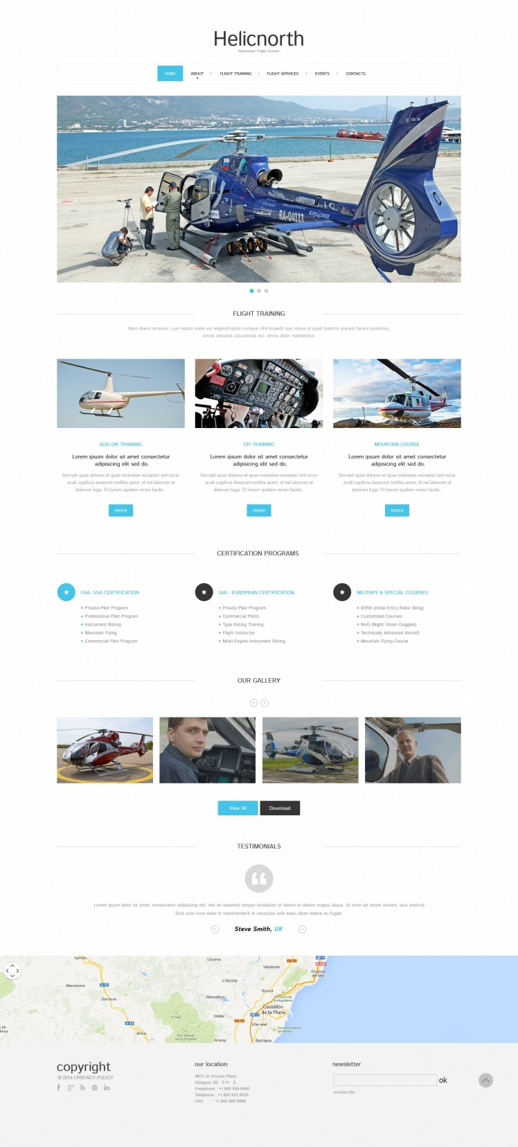 Flight School Responsive Website Template #49274