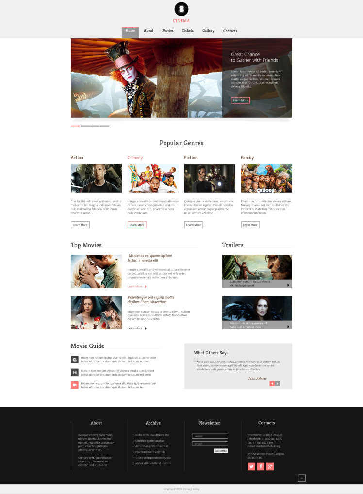 Movie Responsive Website Template #49276