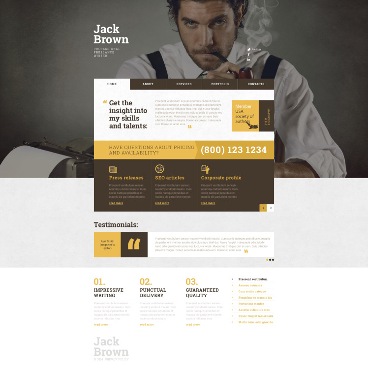 Personal Page Responsive Website Template #49206