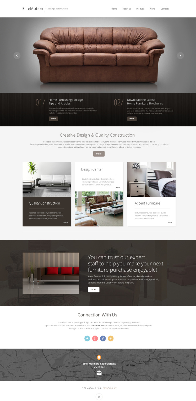 Furniture Responsive Website Template #49338
