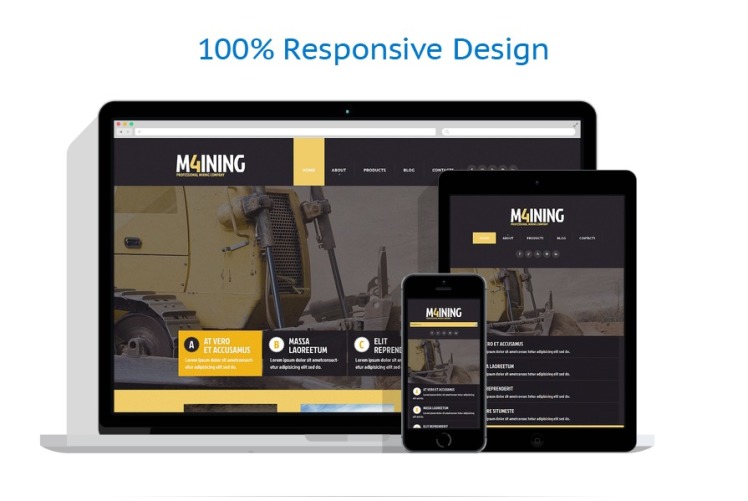 Mining Company Responsive Website Template #49301