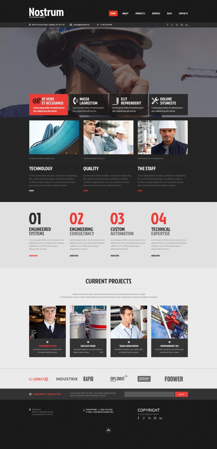 Construction Company Responsive Website Template #49444