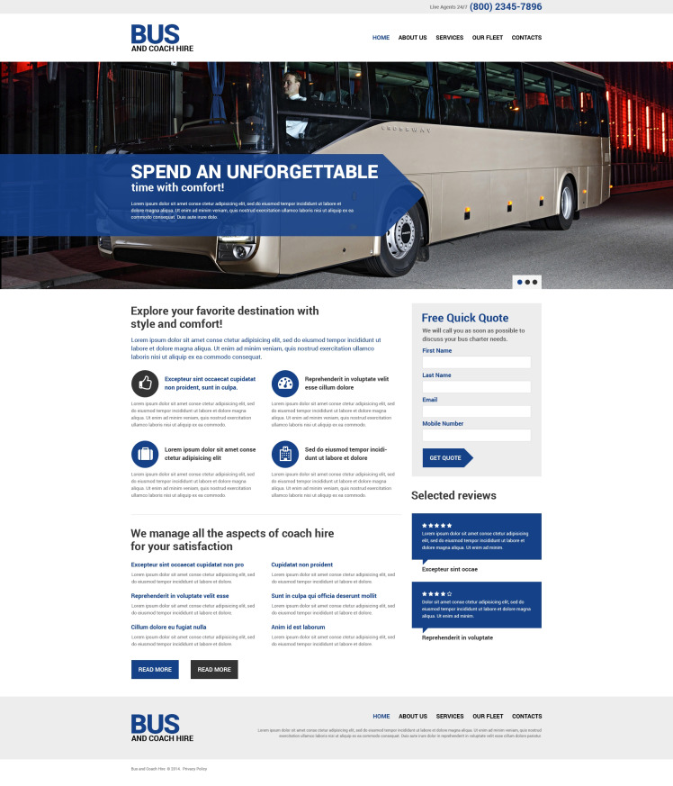 Transportation Responsive Website Template #49407