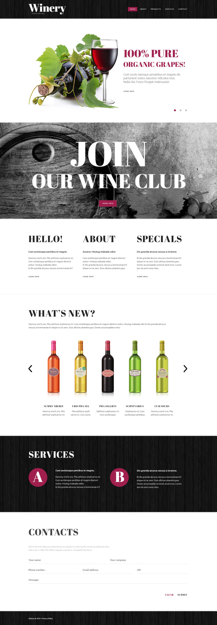 Winery Website Template #49461