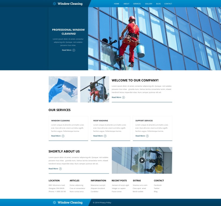 Window Cleaning Responsive Website Template #49561