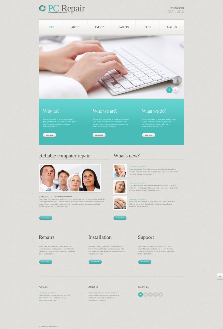 Computer Repair Responsive WordPress Theme #49644