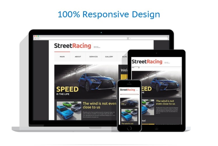 Car Racing Responsive Website Template #50728