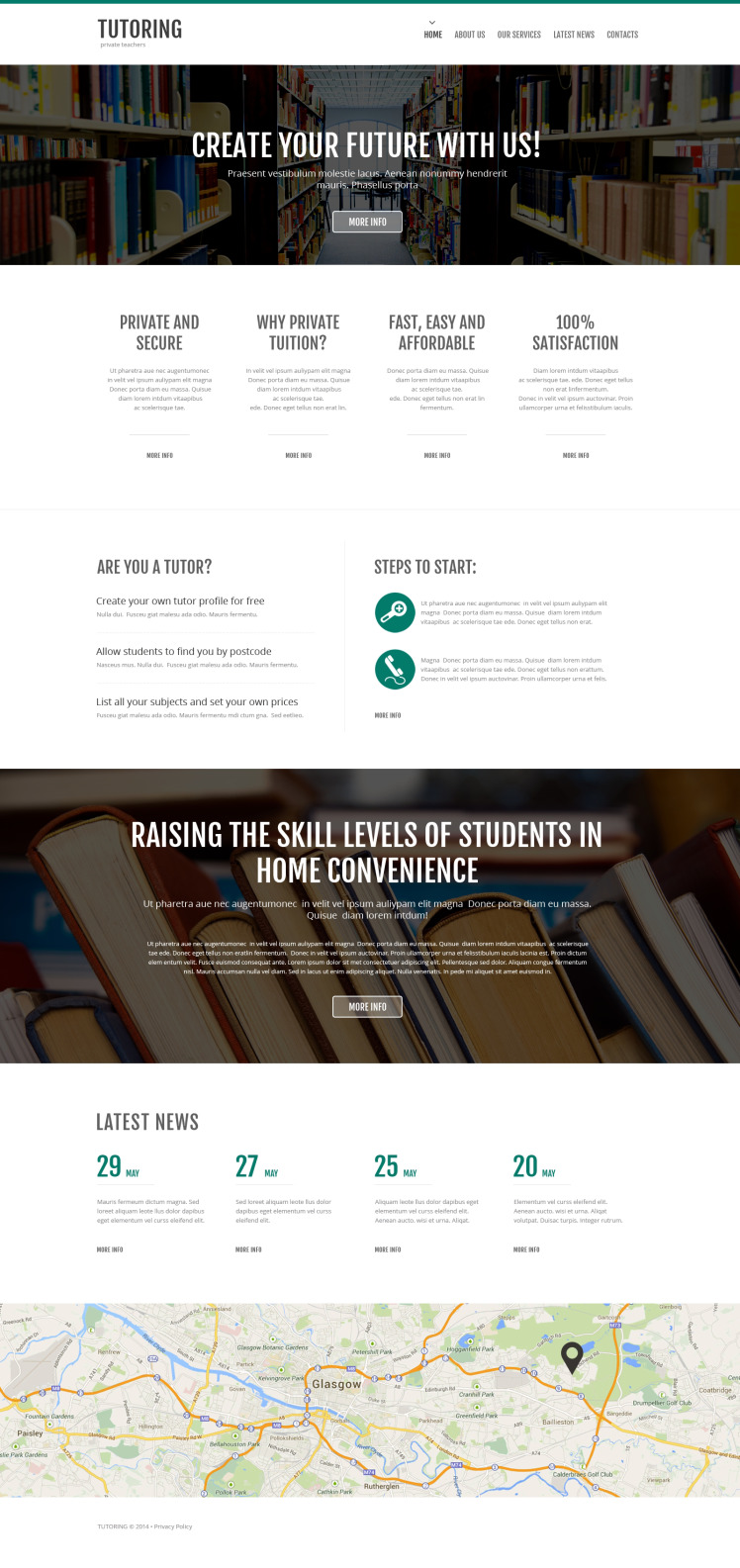 Library Responsive Website Template #50769