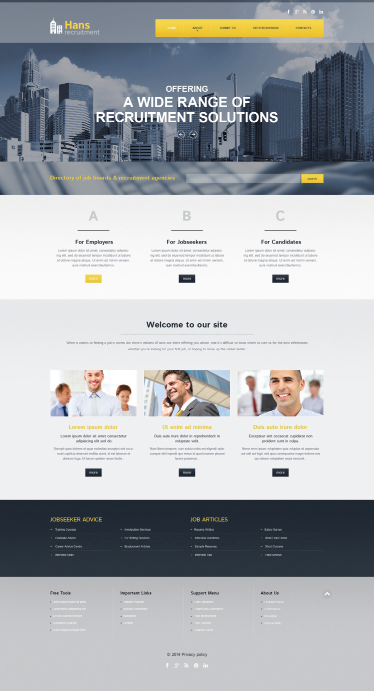 Public Relations Responsive Website Template #50770