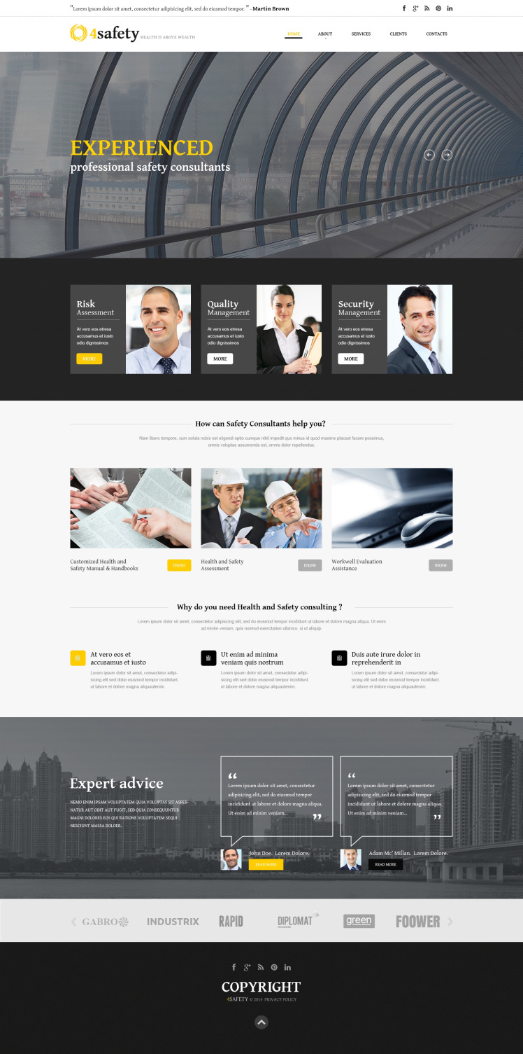 Security Responsive Website Template #50748