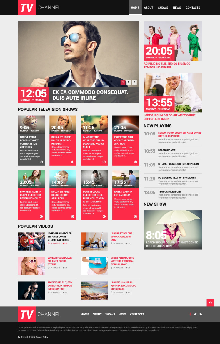 TV Channel Responsive Website Template #50750